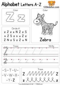 Free Alphabet Practice A-Z Letter Worksheets for Kids | Printable
