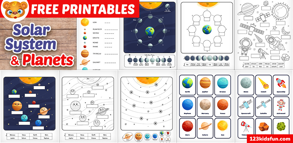 Solar System Worksheets for Kids | 123 Kids Fun Apps