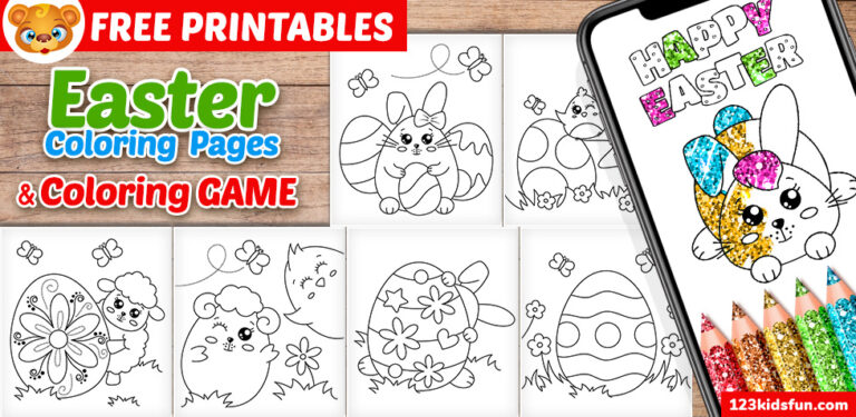 Easter Coloring Pages for Kids & Easter Coloring Game | 123 Kids Fun Apps