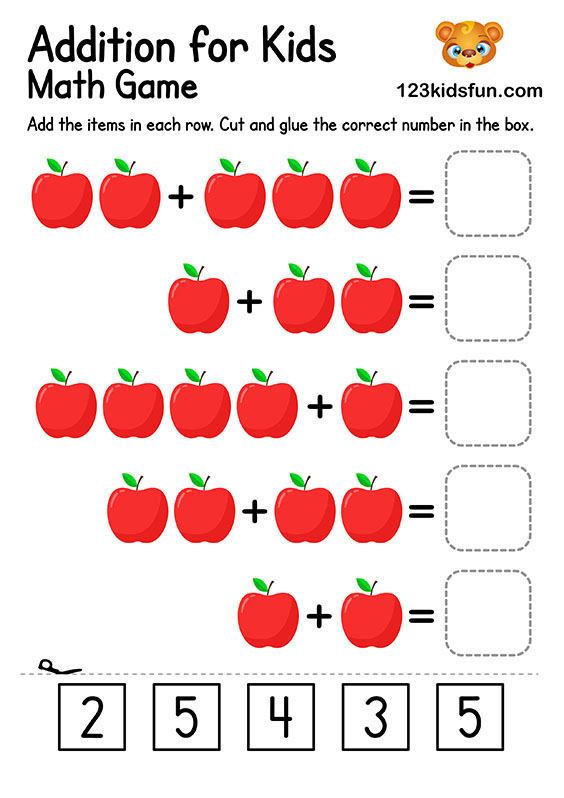 21+ FREE Kindergarten Addition Worksheets - My Happy Homeschooling